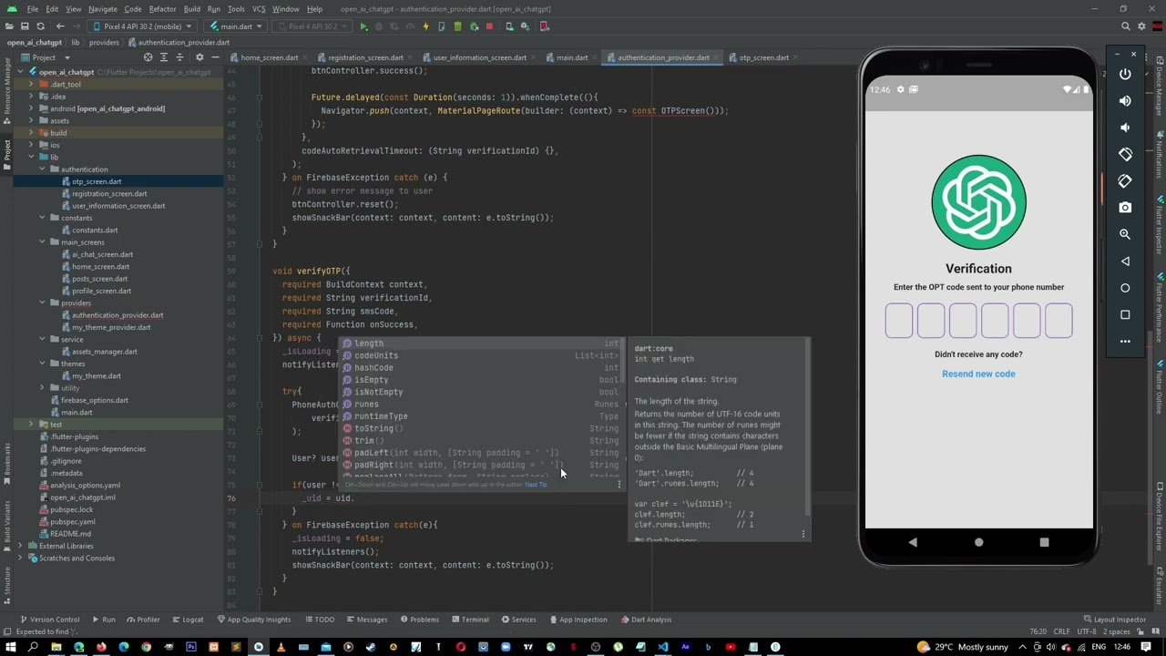 Flutter Firebase Phone authentication part 10
