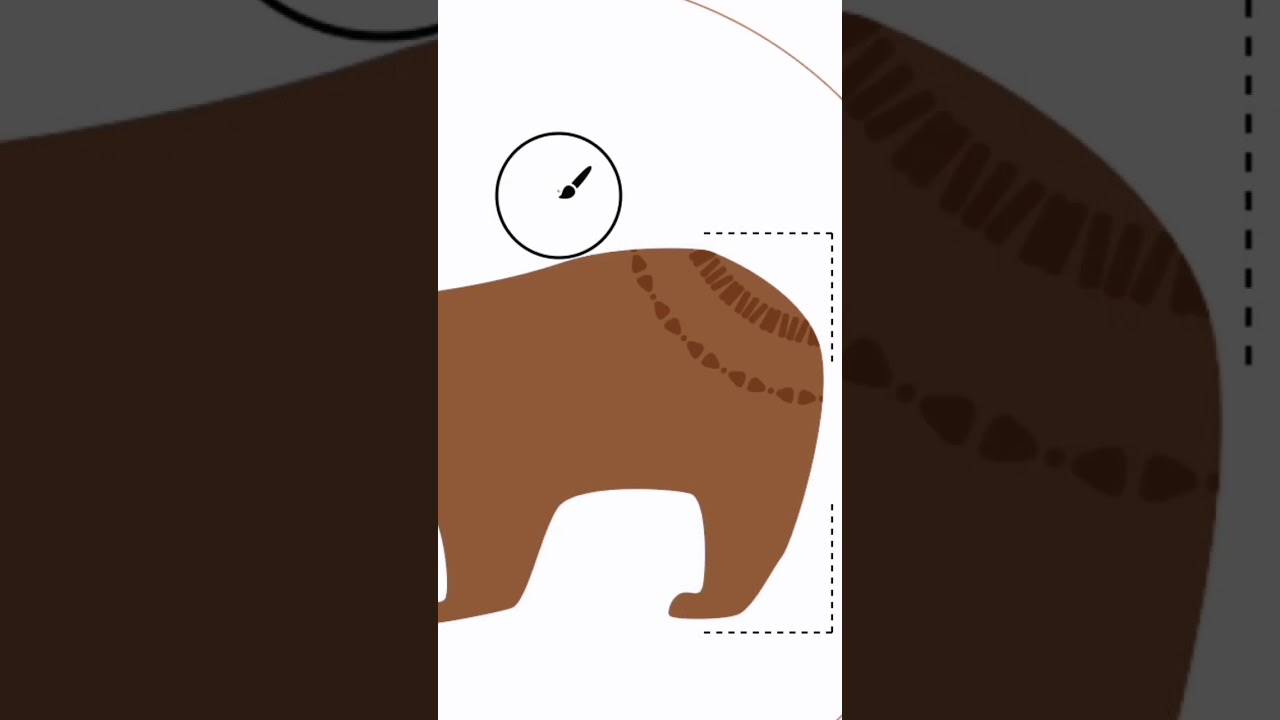 Decorating cute bear with Pattern Illustrator brushes 🖌️