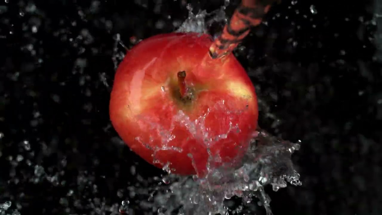 DROPS SPIN BLACK BACKGROUND APPLE 4K
