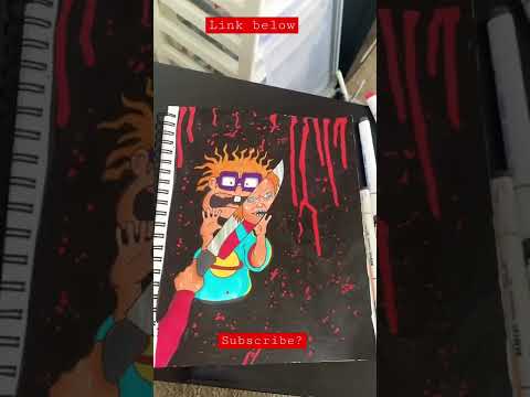 How To Do Easy Blood splatter Effect With POSCA Markers! Ft. Ohuhu Markers! #shorts