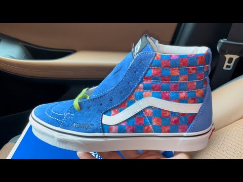 Vans Awake NY Sk8 Hi Blue Checkerboard shoes