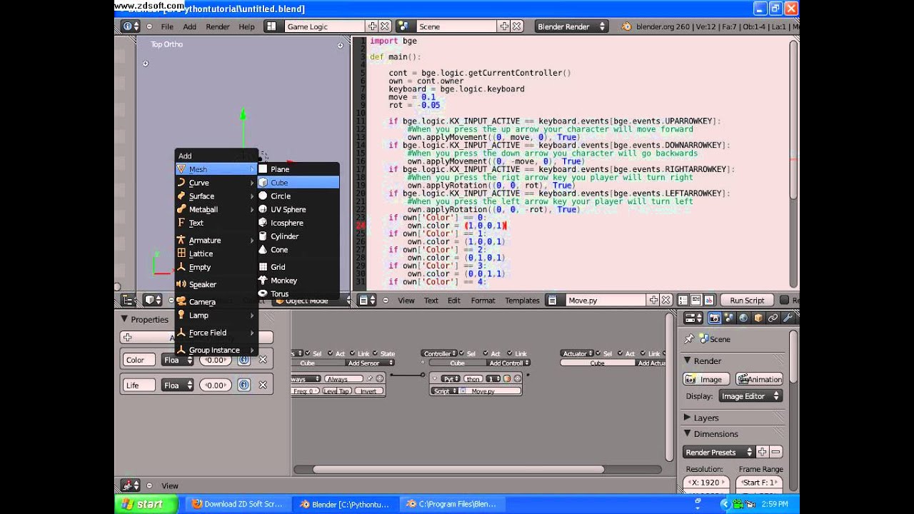 Using Python in the blender game engine Part 2 (Basic)