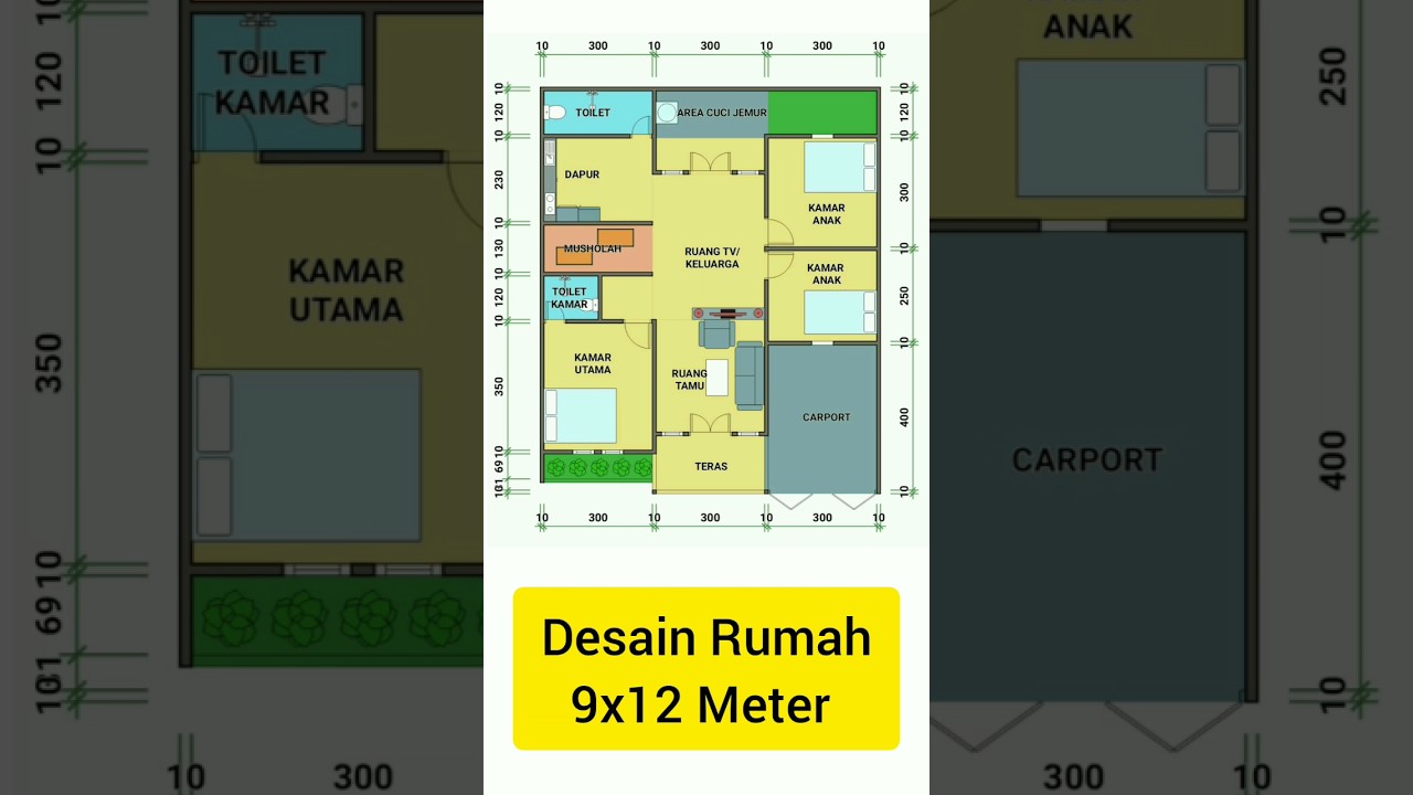 DESAIN RUMAH MINIMALIS 9x12 METER