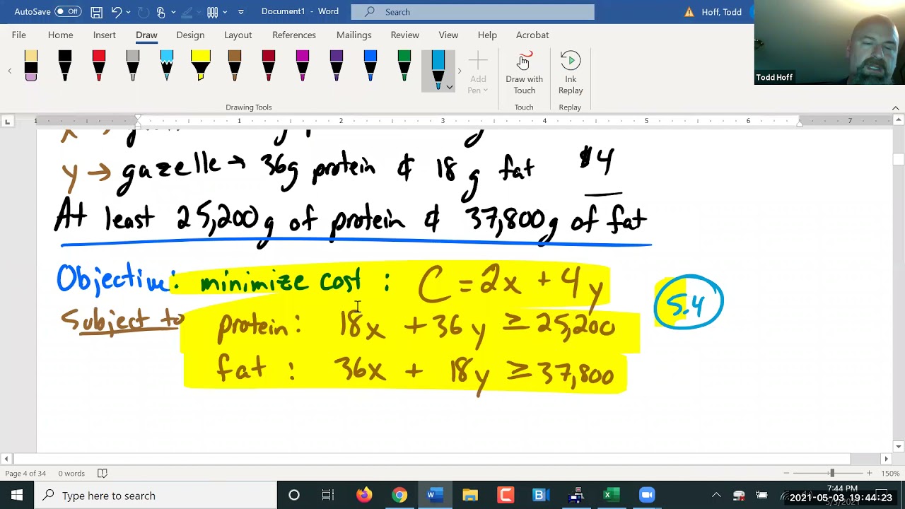 Duality, Shadow cost, using Excel Solver