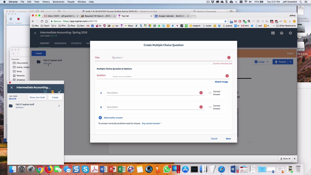How to post a question on TopHat when using PowerPoint or Explain Everything