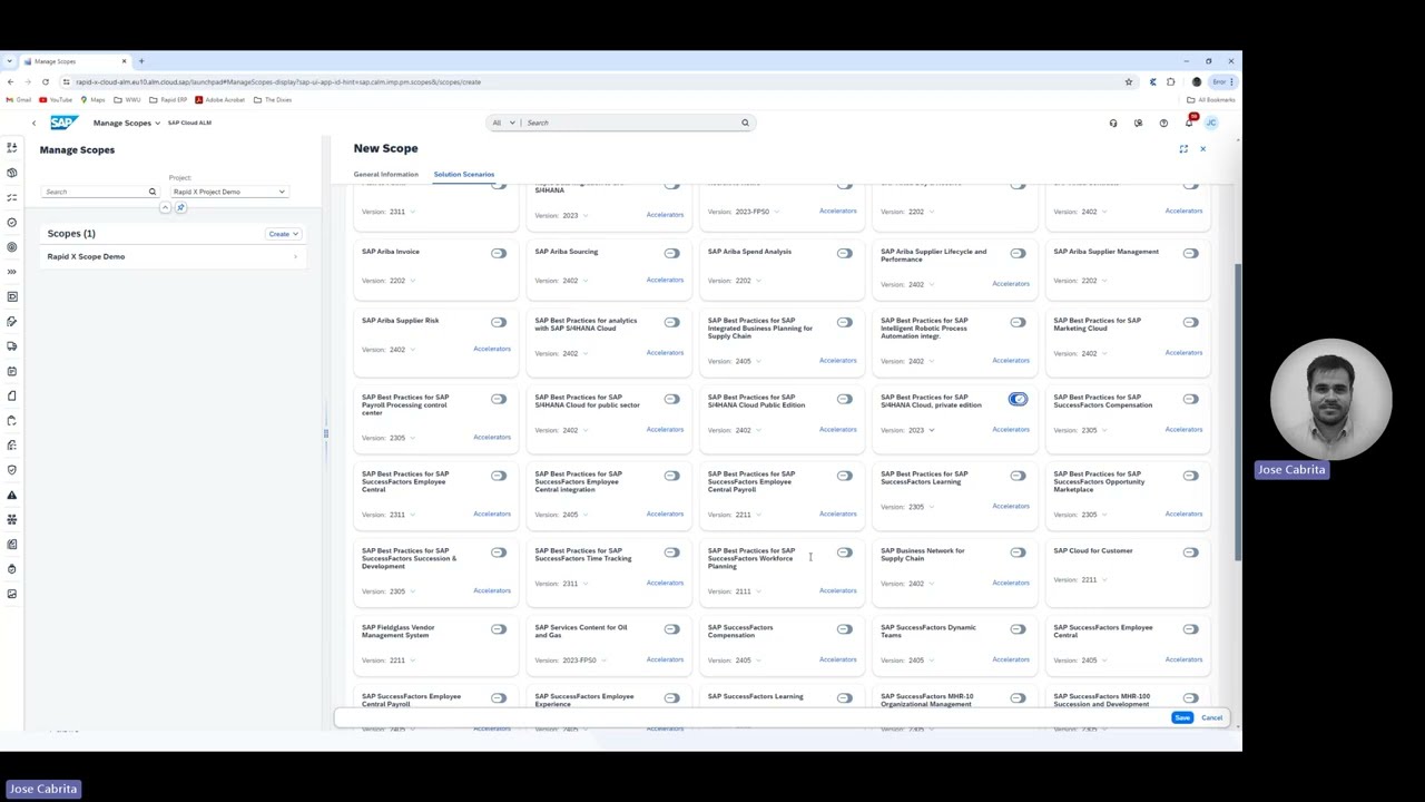 Cloud ALM - How to Create a Scope