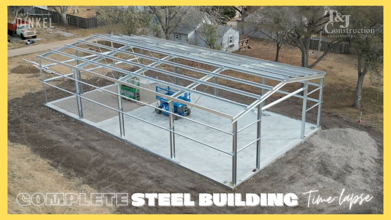 40 x 75 complete STEEL BUILDING construction timelapse