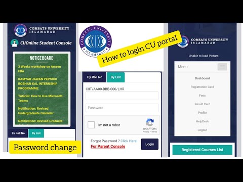 How to login CU online Portal of COMSATS university | Change tha password CU portal