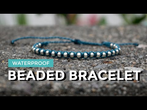 DIY Waterproof Beaded Square Knot Bracelet