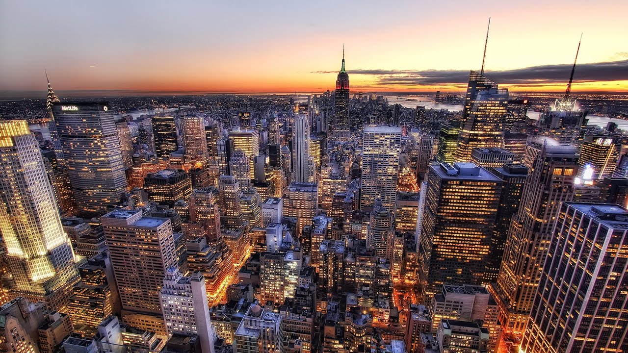 New York USA City Buildings Sunset | 4K Wallpapers (Free Download Link)
