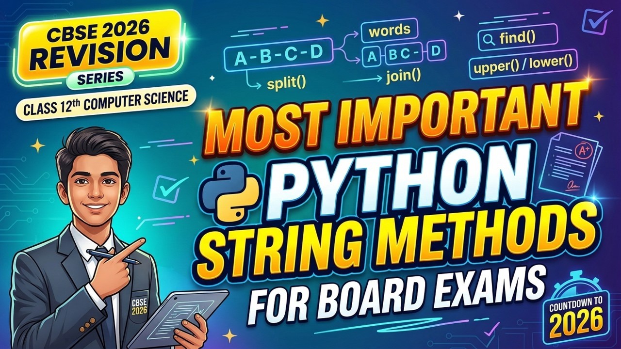 All Python String Functions Explained + PYQs | Class 12 Computer Science CBSE 2026 Revision