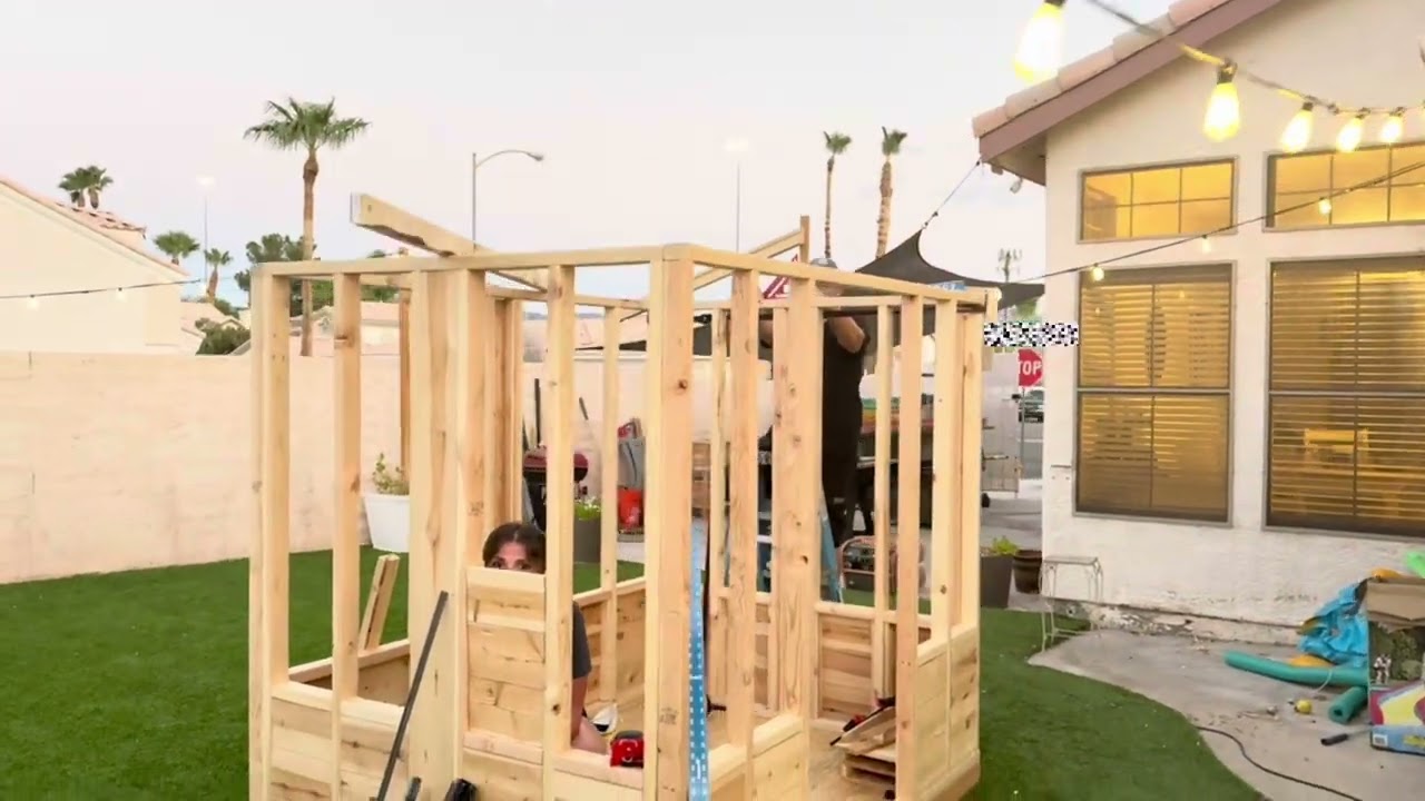 What are you guys doing?! We are building this… “A custom greenhouse!!