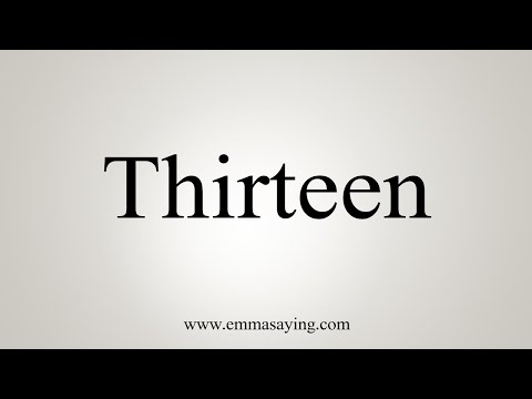 How To Say Thirteen