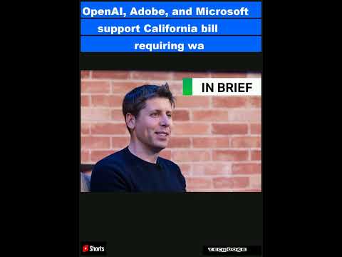 OpenAI, Adobe, and Microsoft support California bill requiring watermarks on AI content|Shorts