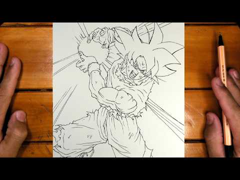 HOW TO DRAW GOKU SUPERIOR INSTINCT KAMEHAMEHA