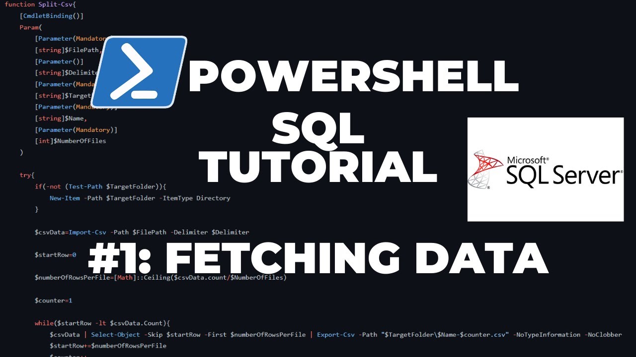 PowerShell SQL Tutorial Part 1 : Fetching Data