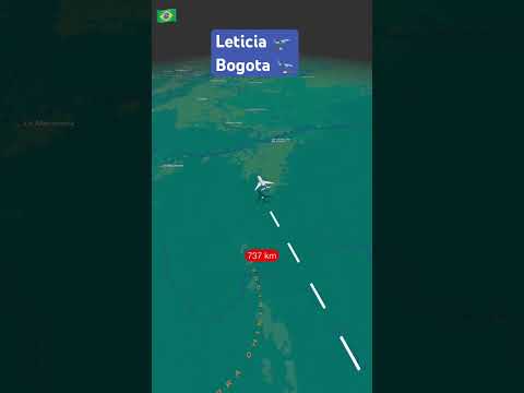 Flight from Leticia to bogota ( Colombia) ✈️ by Latam Airlines #travelroutes #airline # map