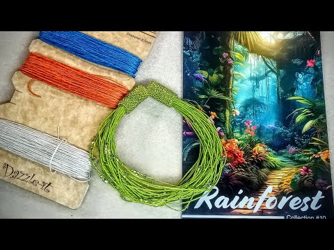 Sparkly Hemp Cord Bracelet with Curiosities Box Rainforest from John Bead