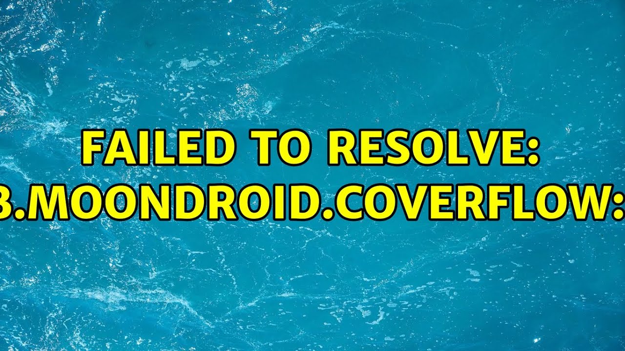 Failed to resolve: com.github.moondroid.coverflow:library:1.0 (2 Solutions!!)