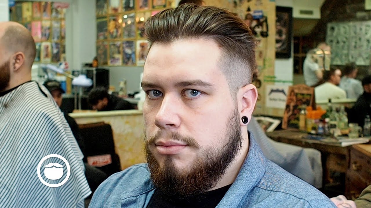 Men's Undercut Quiff Haircut with Beard Maintenance Trim
