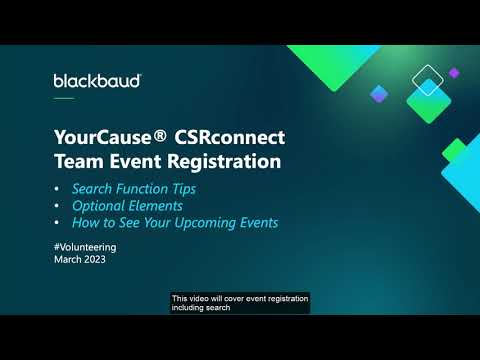 YourCause CSRconnect Search Team Event and Registration