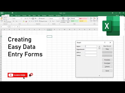 Creating Easy Data Entry Forms in Excel
