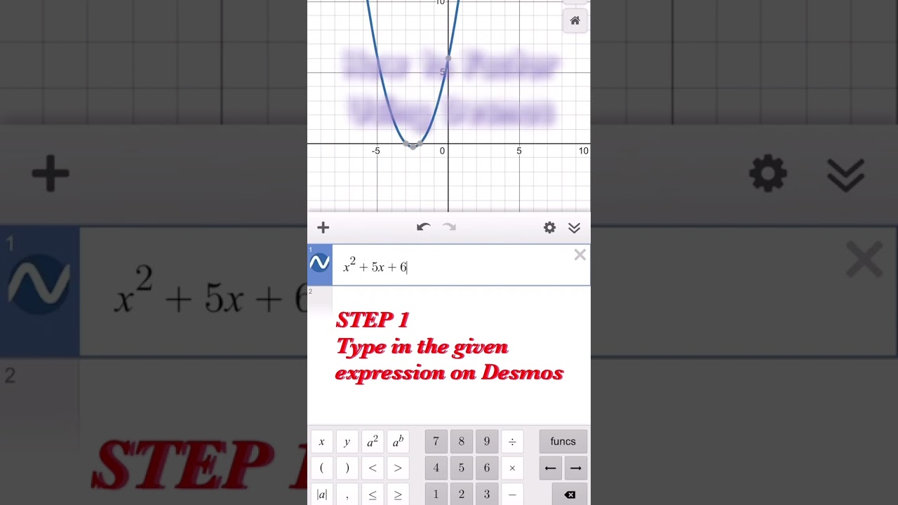 How to factor quadratic expressions using Desmos #reel # reels #factoring #math #learnmaths