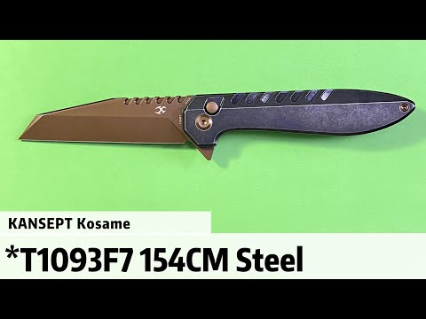 KANSEPT Kosame Knife Review: Button Lock, Blackwash Ti, Black G10, 3.37" Rose Gold 154CM Blade#edc