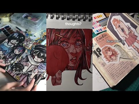 ART SKETCHBOOK 📖 TIKTOK compilation [NO OUTROS] | Read desc # 5