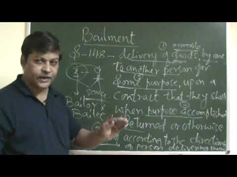 B.B.A 5th semester- Business laws- Bailment definition & types