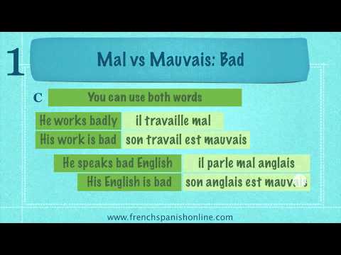 Mal vs Mauvais to translate Bad
