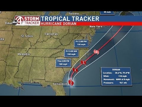 Live 9 PM Storm Tracker update on Hurricane Dorian (WCIV-TV Charleston)