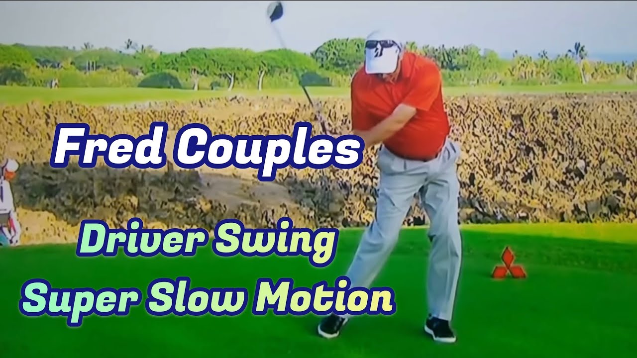 Fred Couples Driver Swing in Super Slow Motion (face on, extra Super Slow Motion in transition)
