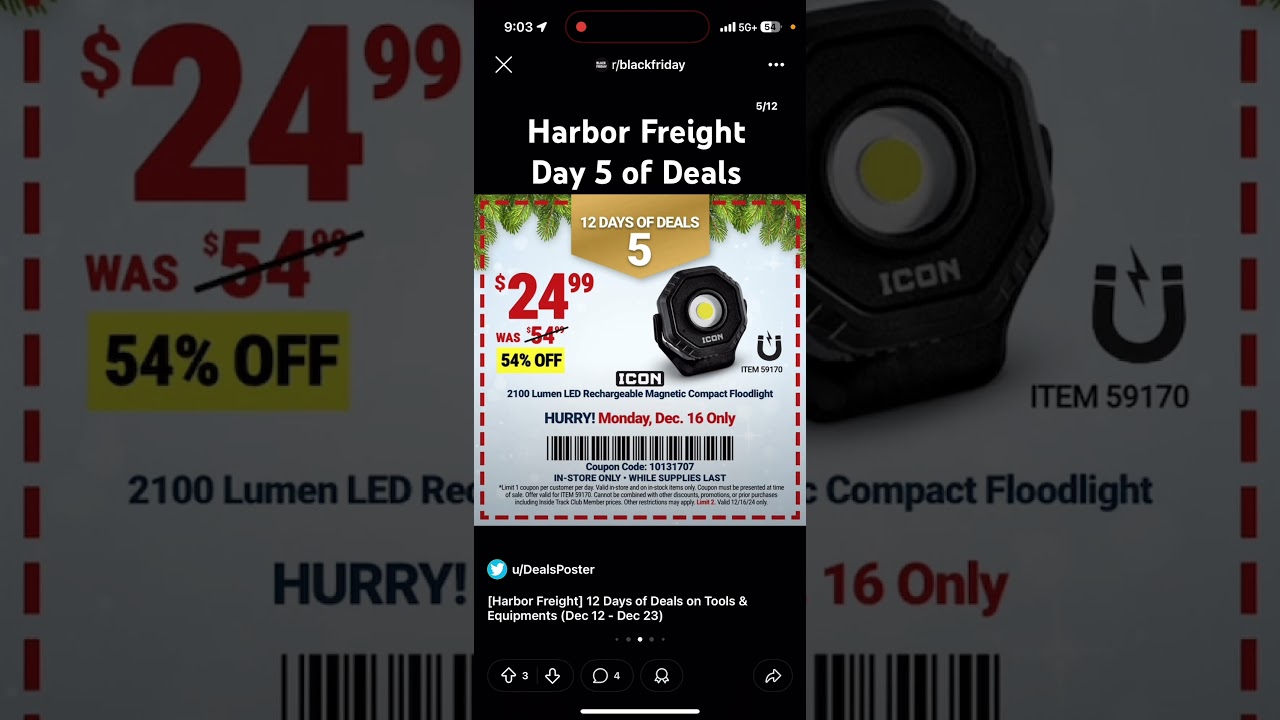Harbor Freight 12 days of Christmas deals, day 5