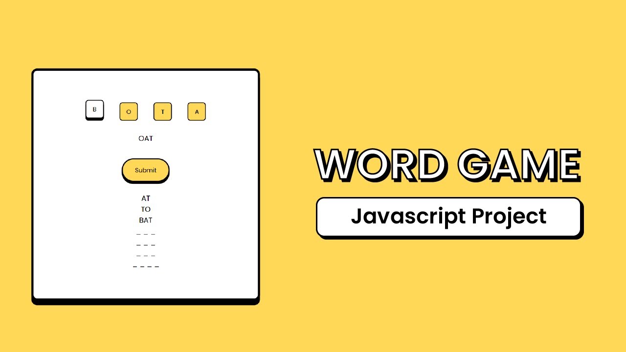 Word Game Javascript | Javascript Project With Source Code
