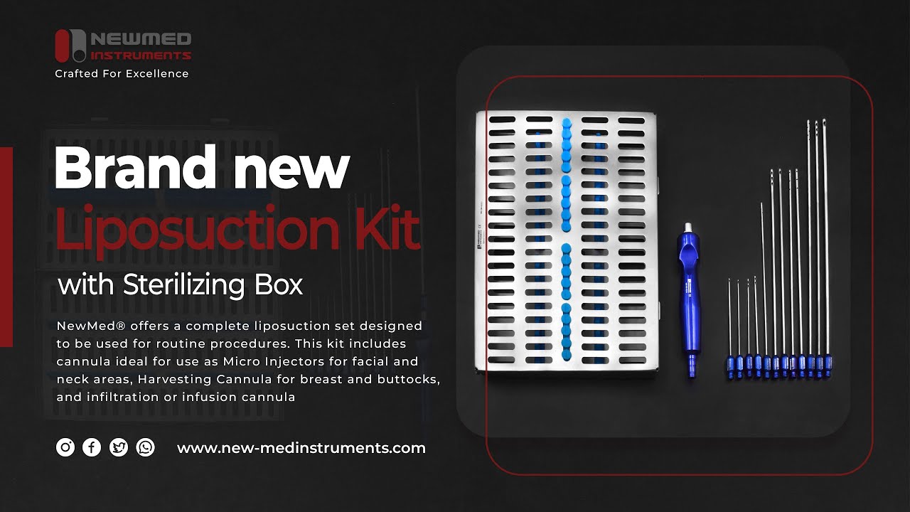 “Complete Liposuction Kit with Sterilizing Box | NewMed® Surgical Instruments”