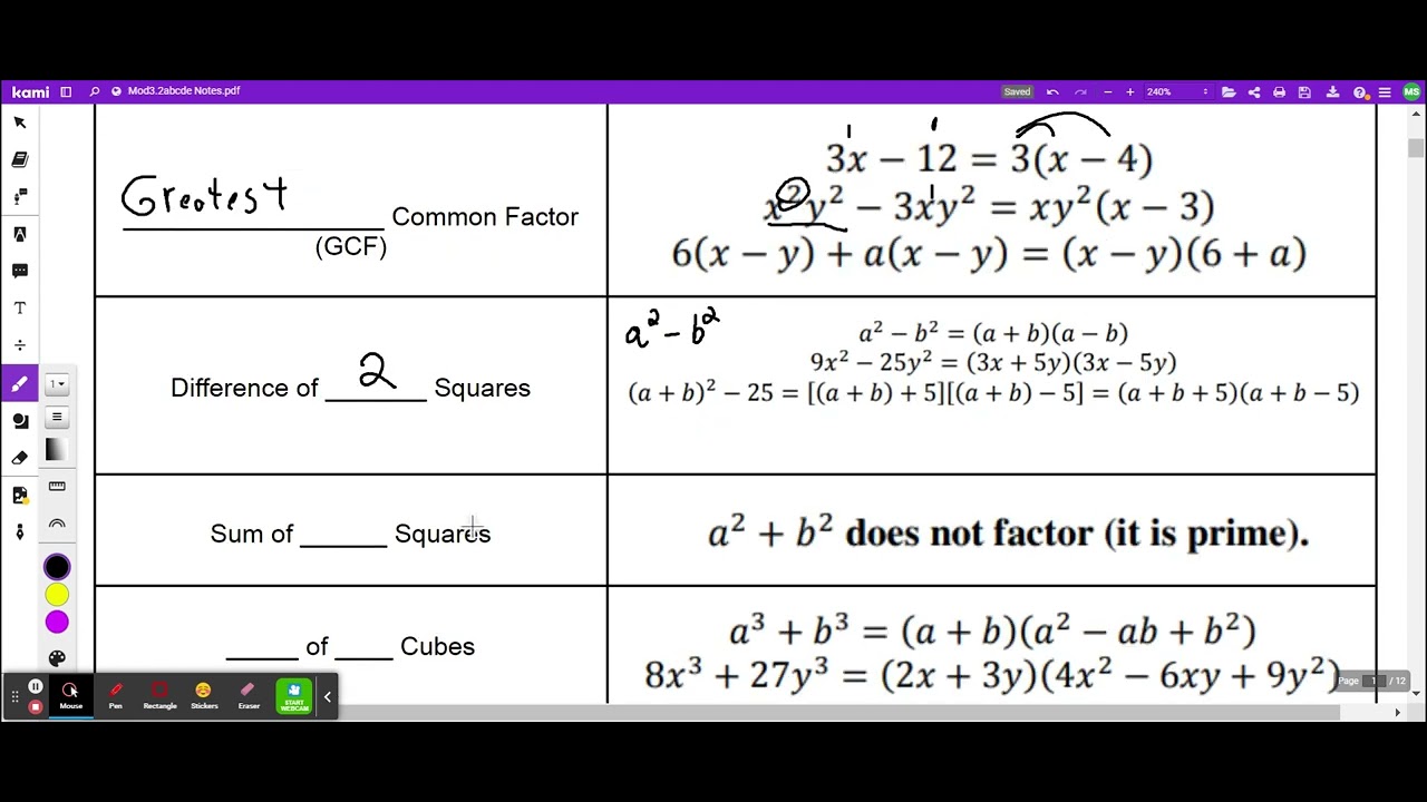 Intro Solving Polynomial Equations Algebraically