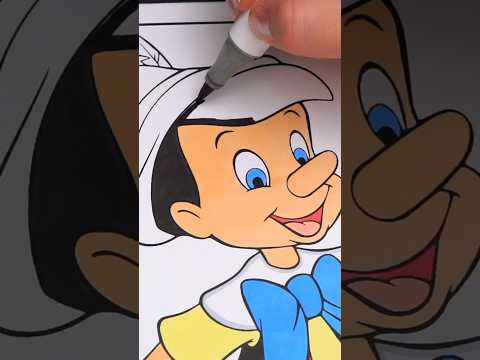 Coloring Pinocchio #disney #coloring #drawing #art