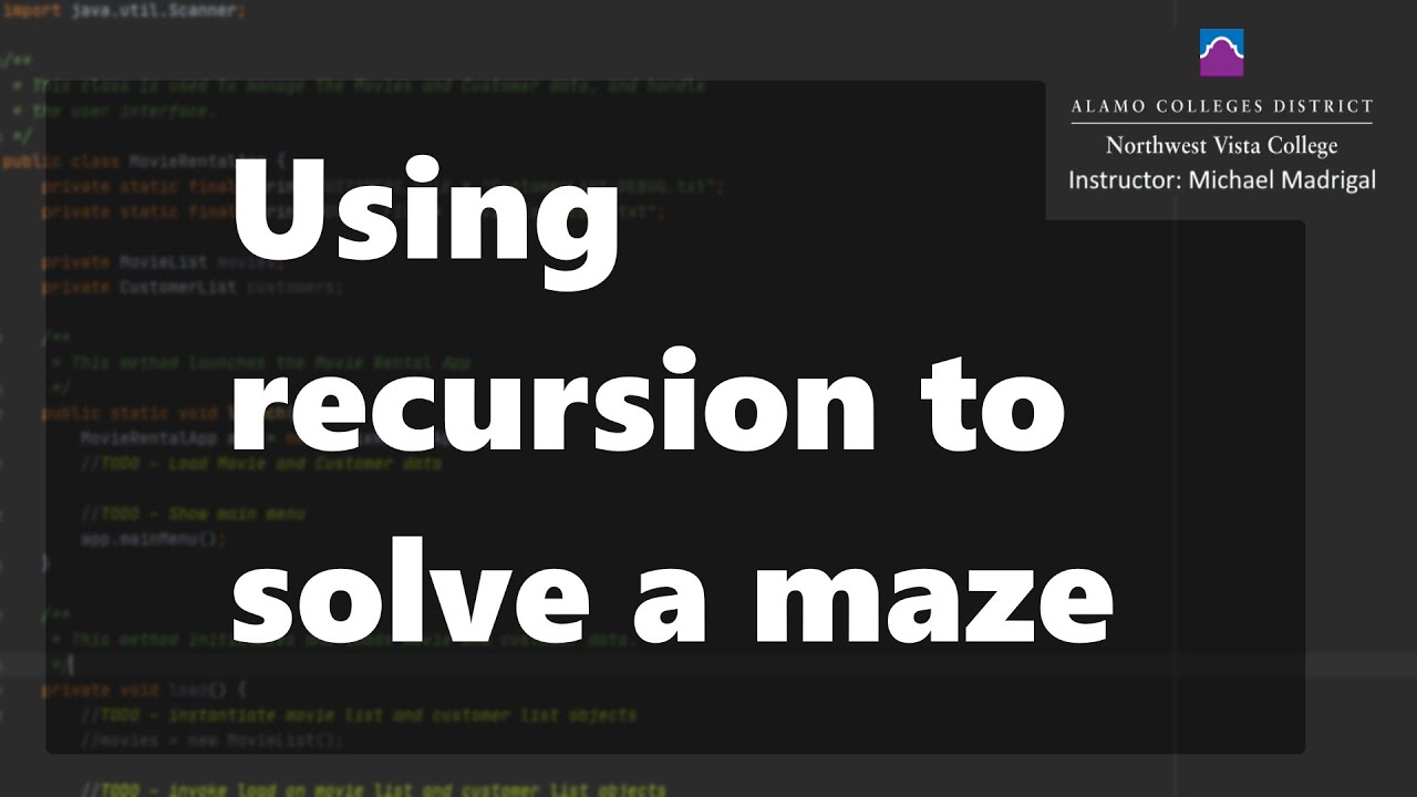 Java 2, Spring 2020 - Chapter 12 Maze Recursion Example