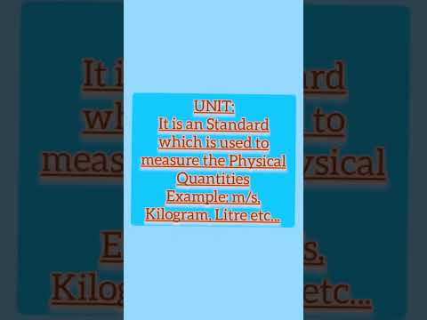 Unit - Define Unit - Physics Simple Definitions #units #physics #definition #education #viral