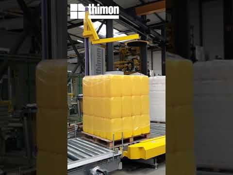 WRA-PAL ELITE turntable spiral wrapping machine + presser, container manufacturer market
