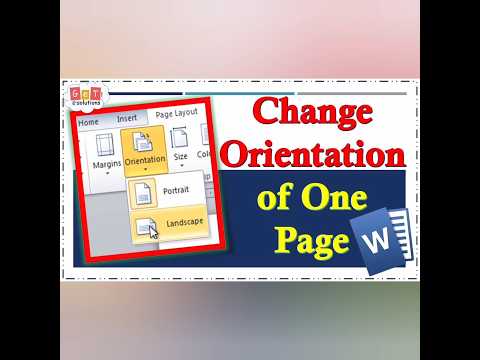 How to Change Orientation of One Page in Word (portrait to landscape) #shorts#viral #trending#msword