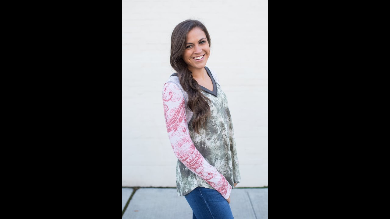 Olive Rust & Gray Contrast LS