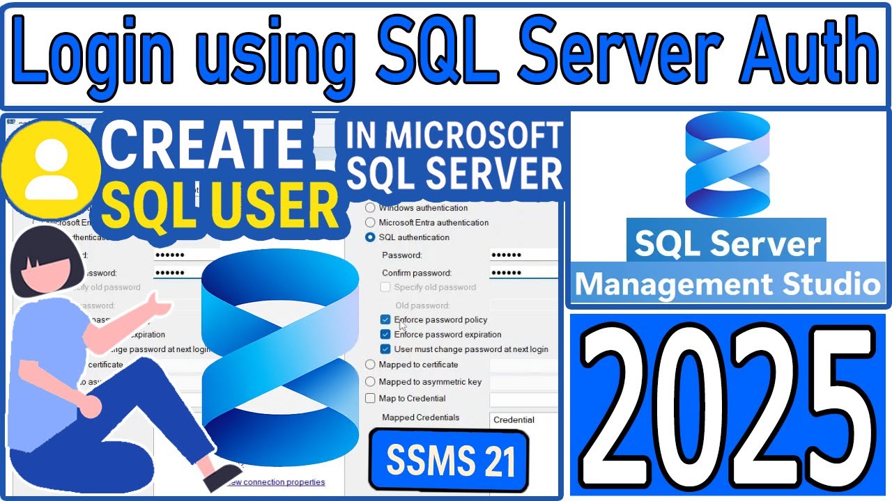 How to Create User and Login using SQL Server Authentication in Microsoft SQL SERVER with SSMS 21