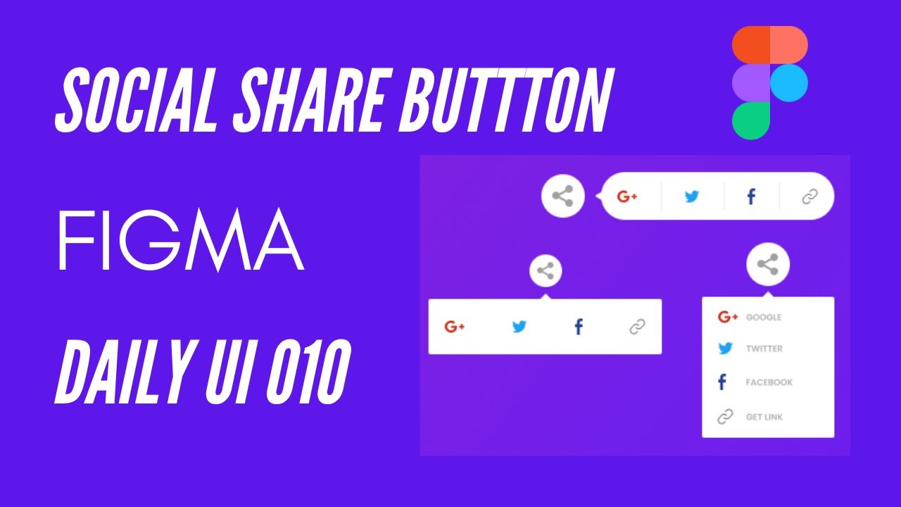 Social Share Button | Daily UI 010 | Full Figma Tutorial for beginners
