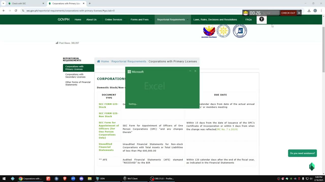 Securities and Exchange Commission (SEC Phil) General Information Sheet (GIS) for Stock Corporation
