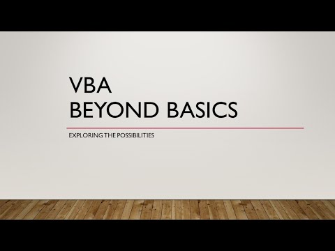 4 VBA Beyond Basics - New Function Contd