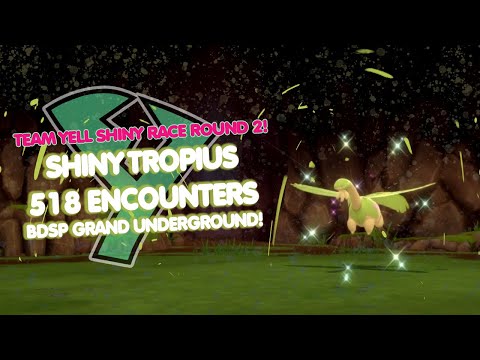 Shiny Tropius in BDSP Grand Underground 518 Encounters for Team Yell Shiny Race!