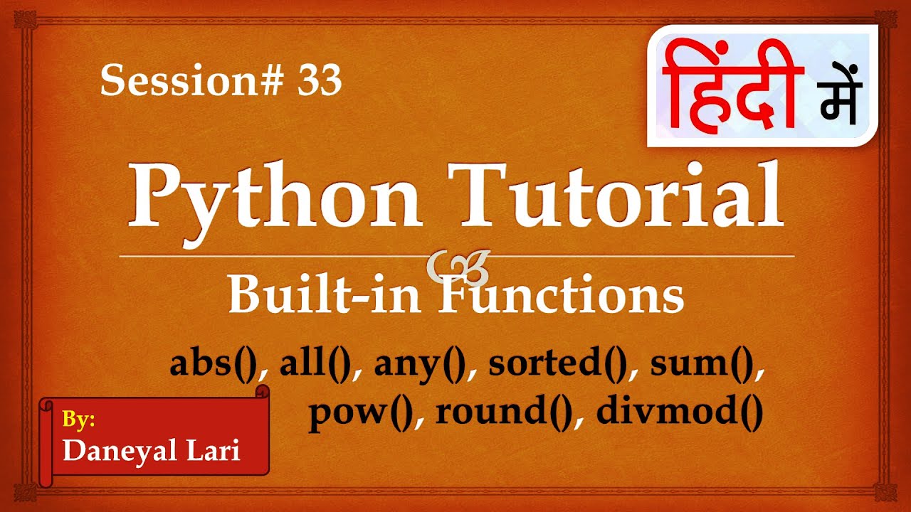 Built in functions in Python  | Python Tutorial in Hindi | #33