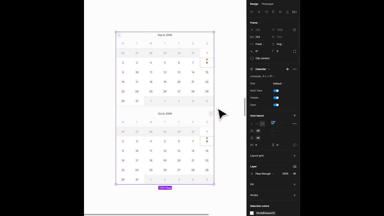 Adaptable Calendar Component in Figma #uikit #responsivedesign